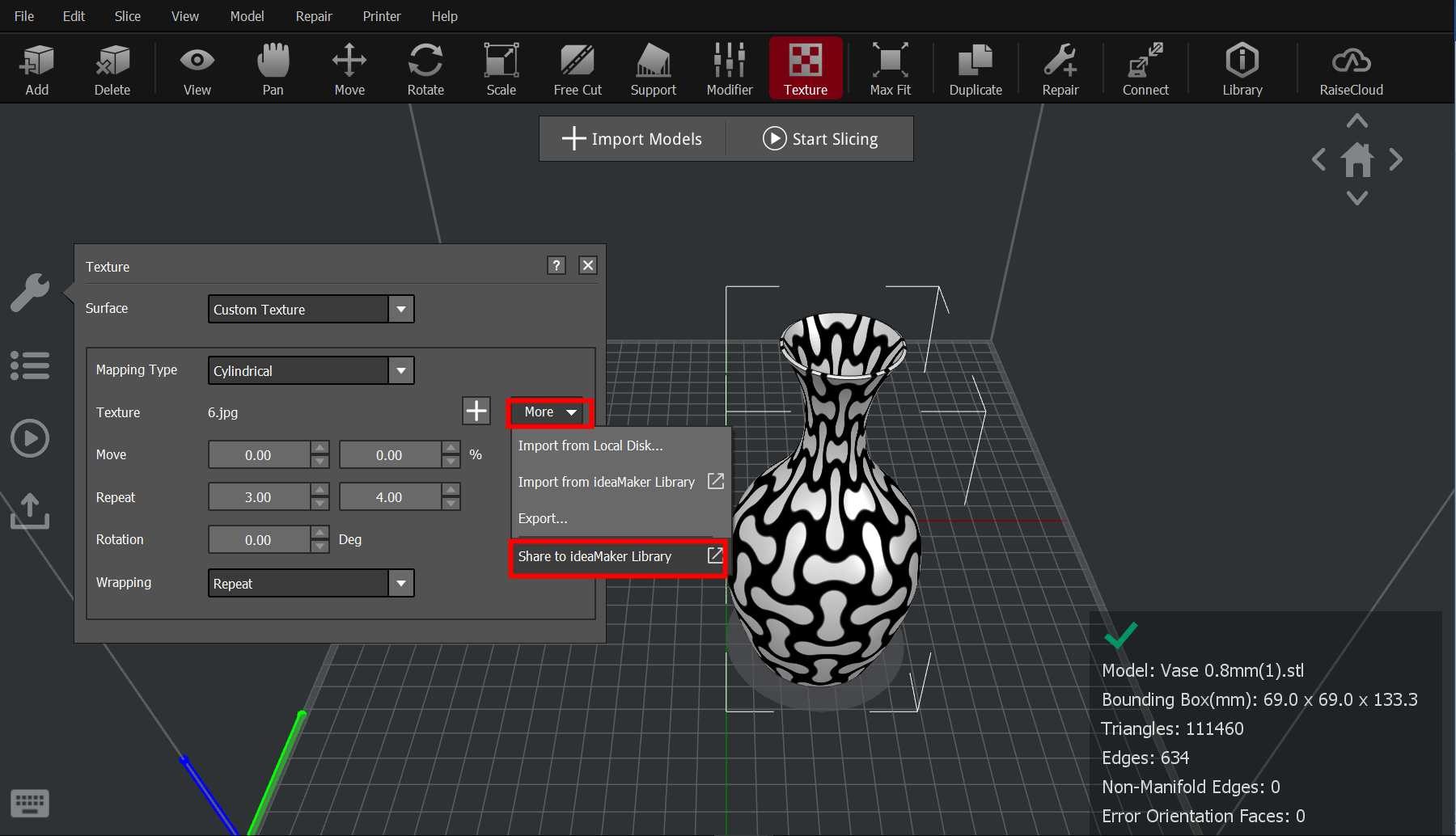 How to Apply ideaMaker Library Textures in ideaMaker