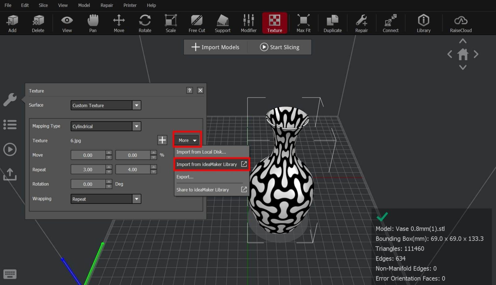 How to Apply ideaMaker Library Textures in ideaMaker