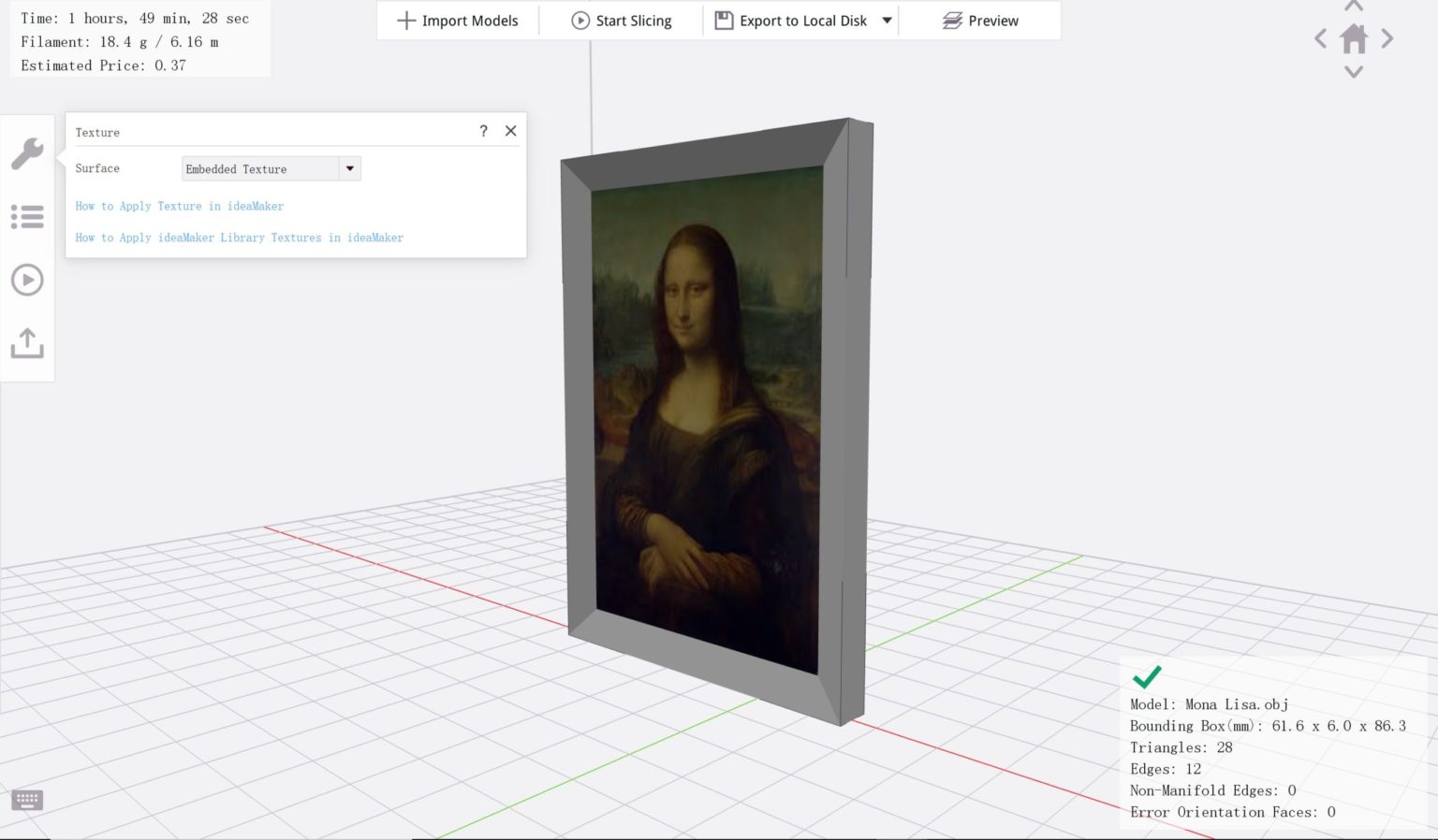How to Apply Embedded Texture in ideaMaker